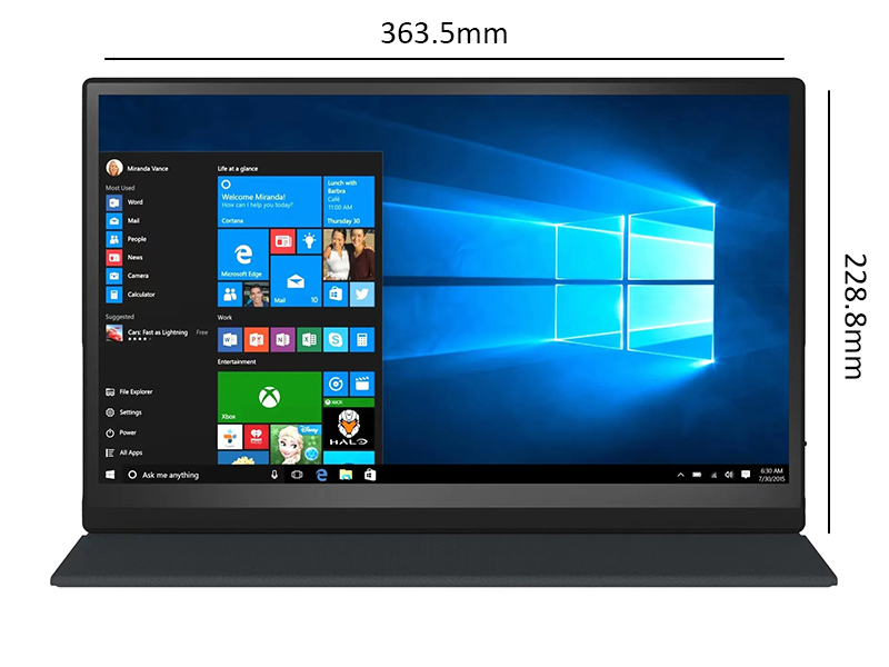 15.6 Inch External USB-C Screen, Full High Definition USB Screen ...